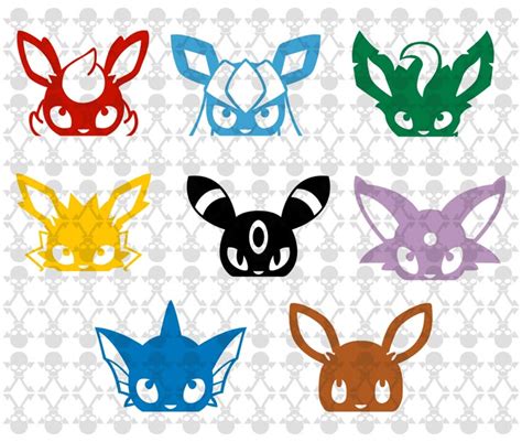 Pokemon Eevee Evolution Peeker Svg Vectorgi Digital Market Pokemon Eevee Evolutions Pokemon