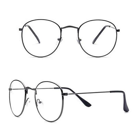 Women Men Simple Classic Gold Metal Frame Glasses Grandado
