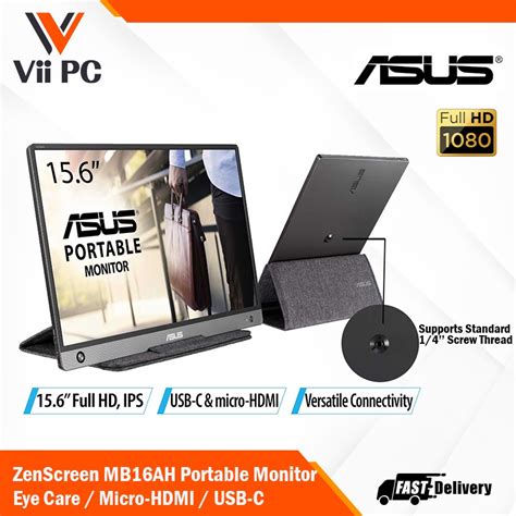 Asus Zenscreen Mb Ah Portable Usb Monitor Inch Ips Full Hd Usb Type C Micro Hdmi