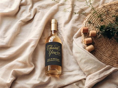 Personalized Custom Mini Wine Bottle Labels Thank You Labels Miniature Wine Labels Thank
