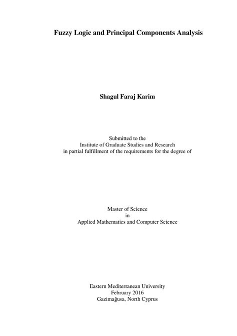 Pdf Fuzzy Logic And Principal Components Analysis