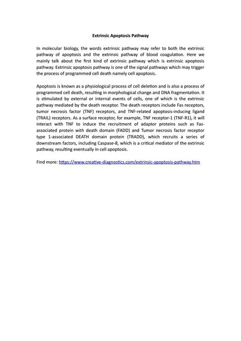 Extrinsic Apoptosis Pathway By Creative Diagnostics Issuu