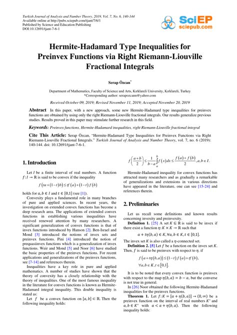 Pdf Hermite Hadamard Type Inequalities For Preinvex Functions Via