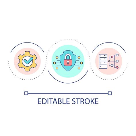 Database Online Security Loop Concept Icon Server For Information Storage Cyberspace Safety