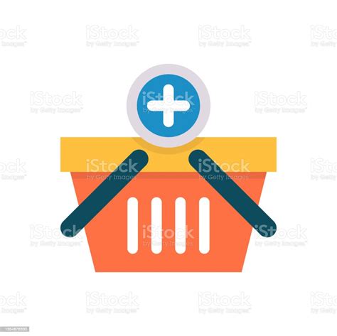 바구니 벡터 플랫 아이콘 디자인 그림에 추가합니다 흰색 배경 Eps 10 파일에 웹 및 모바일 응용 프로그램 기호 구매에 대한 스톡 벡터 아트 및 기타 이미지 Istock