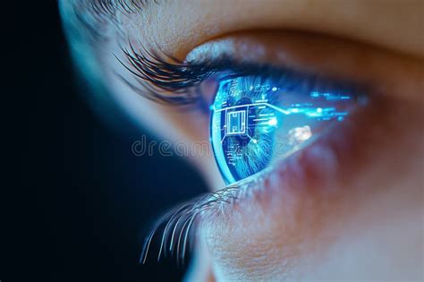 The Human Eye Displays Intricate Digital Patterns Showcasing Innovative Technology And Data