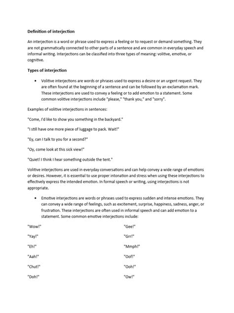 Interjection Pdf Human Communication Grammar