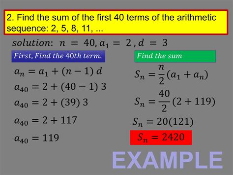 ARITHMETIC SEQUENCE OF THE SUM G Pptx