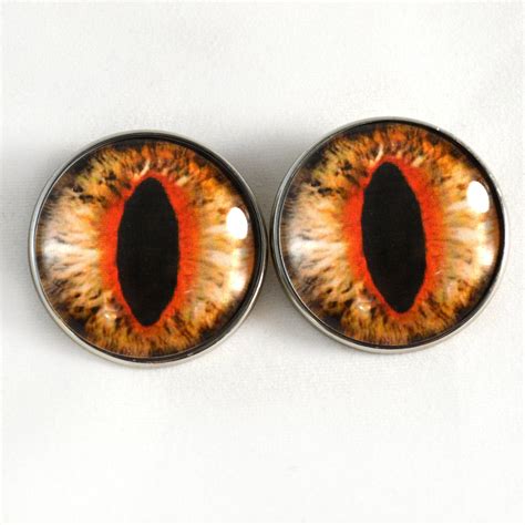 Sew On Buttons Orange Cat Glass Eyes Handmade Glass Eyes