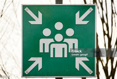 Information Sign For The Assembly Point In Case Of Danger Or Disaster