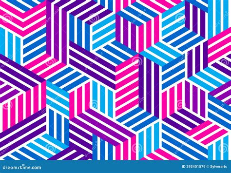 Seamless Cubes Vector Background Lined Boxes Repeating Tile Pattern 3d Architecture And