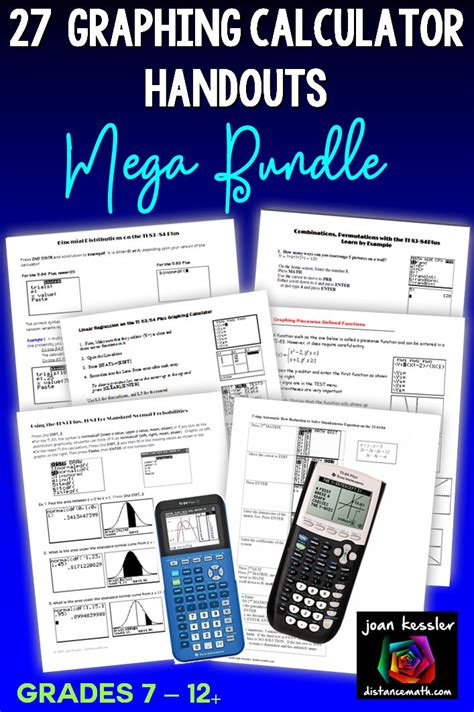 Graphing Calculator Reference Sheets Big Bundle Of 31 For Ti 84 Graphing Calculator Graphing