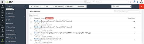 troubleshoot js errors online help site24x7
