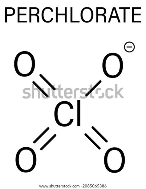 Perchlorate Anion Chemical Structure Salts Used Stock Vector Royalty