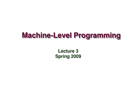PPT Machine Level Programming PowerPoint Presentation Free Download ID 4454689