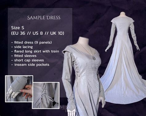 Fantasy Gown And Elven Dress As Pdf Pattern In Din A4letter And Etsy