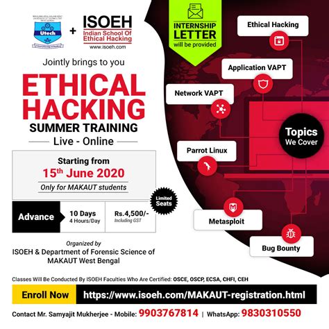 Ethical Hacking Summer Training Advance Organized By Isoeh And Makaut