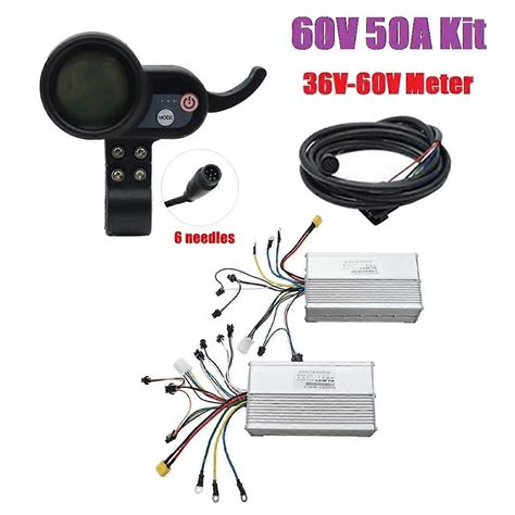 60v 50a Brushless Controller Dual Motor 36v 60v Lcd Display Dashboard 6pin For Electric Scooter