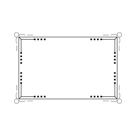 Premium Vector Abstract Black Simple Line Rectangular Frame Doodle Outline Element Vector