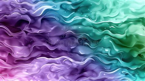 Abstract Fluid Design With Vibrant Colors In Waves Creating A Dynamic Visual Effect Stock