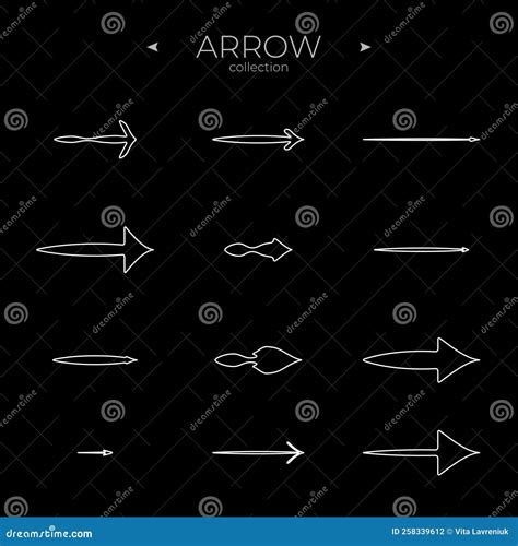 Line Arrow Icon Set Line Icons Collection Modern Vector Symbols Stock Vector Illustration