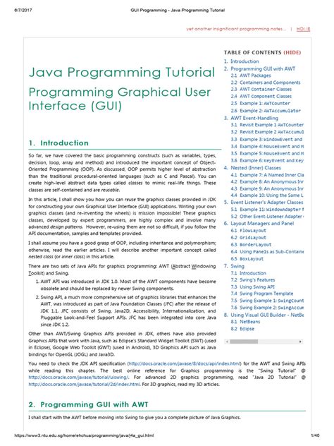 Gui Programming Java Programming Tutorial Pdf Method Computer Programming Class