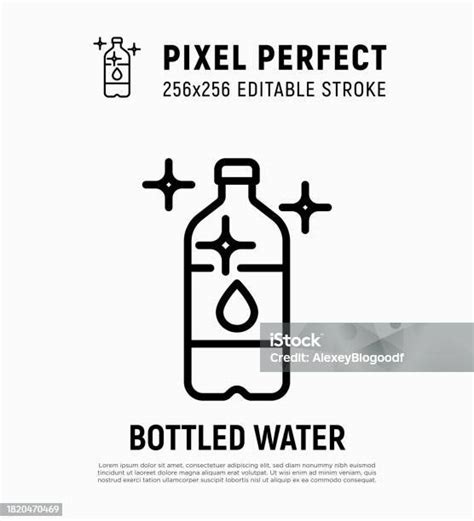 생수 얇은 선 아이콘입니다 플라스틱 병에 미네랄 워터 편집 가능한 획 벡터 일러스트 레이 션입니다 0명에 대한 스톡 벡터 아트 및 기타 이미지 Istock