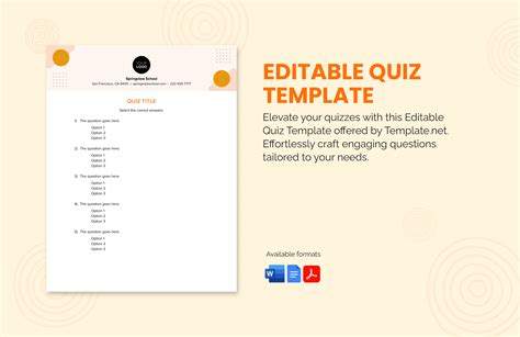 Free Editable Quiz Template Download In Word Google Docs PDF Template Net