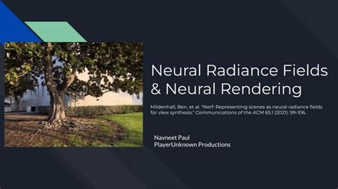 Neural Radiance Fields And Neural Renderingpdf