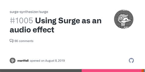Using Surge As An Audio Effect · Issue 1005 · Surge Synthesizer Surge · Github