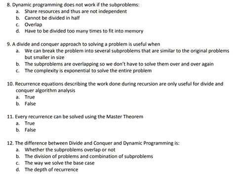 SOLVED 8 Dynamic Programming Does Not Work If The Subproblems A