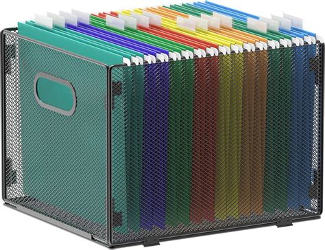 Samstar Hanging File Organizer Mesh File Folder Box File Crate File Folder Organizer Storage