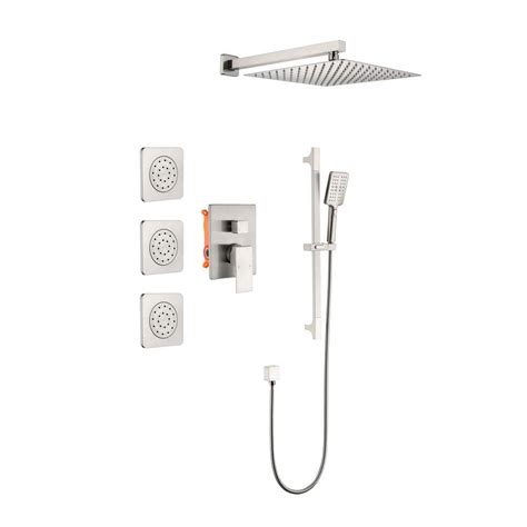 Tahanbath Shower System With Shower Head Hand Shower Slide Bar