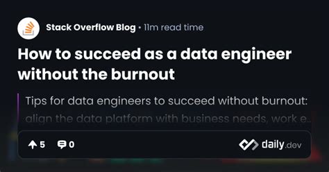 How To Succeed As A Data Engineer Without The Burnout Dailydev Sampath Vuthur