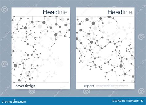 Scientific Brochure Design Template Vector Flyer Layout Molecular Structure With Connected