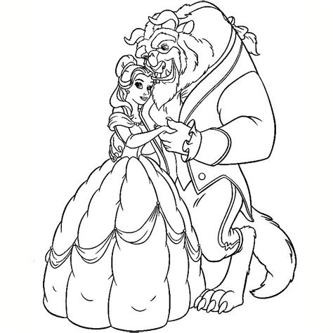 Coloriage De La Belle Et La Bête à Imprimer Avec Tête à Modeler