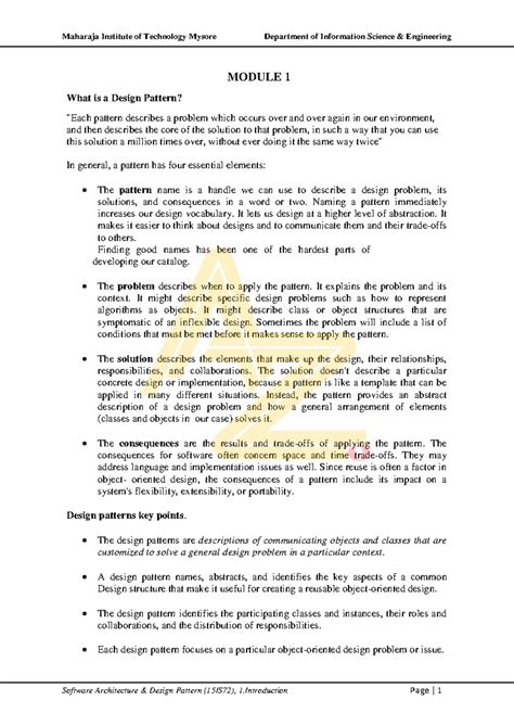 Design Patterns And Software Architecture Overview 7th Sem Notes Studocu