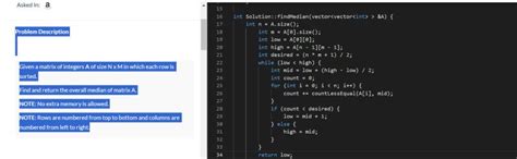 Bhavin Bhatia On Linkedin 50daysofcode Matrixmedian Binarysearch Sortedmatrix Medianfinding
