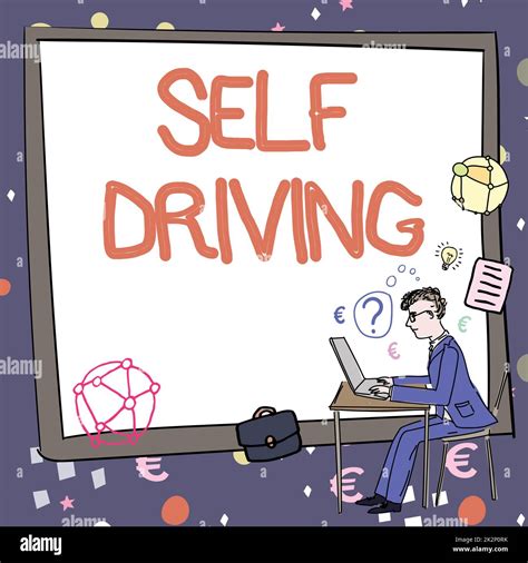 Text Sign Showing Self Driving Concept Meaning Autonomous Vehicle Ability To Navigate Without