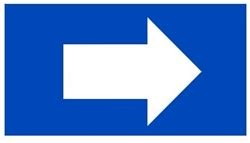 Individual White Blue Pipe Marker Directional Flow Arrow