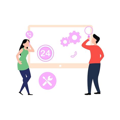 Premium Vector The Girl Is Receiving Oncall Support Services