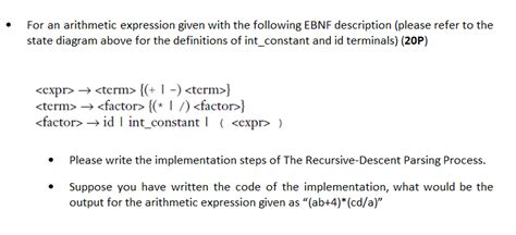 Solved For An Arithmetic Expression Given With The Following Chegg