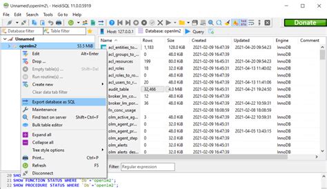 How To Backup Openlm Server Mariadb With Heidisql Ht890 Openlm