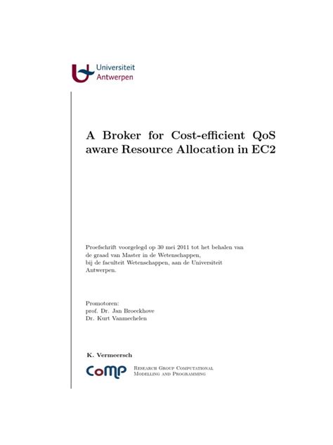 A Broker For Cost Efficient Qos Aware Resource Allocation In Ec2 Pdf Cloud Computing