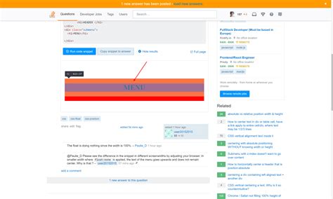 Css Why Is Float Left Required In Navigation To Keep Text Center When Position Absolute