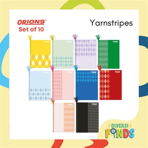 Orions New Stripes Yarn Notebook W Plastic Jacket 80lvs Set Of 3 6 10 Shopee Philippines