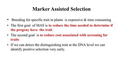 Marker Assisted Selection Mas And Its Application In Plant Breeding Pptx Genetics Science