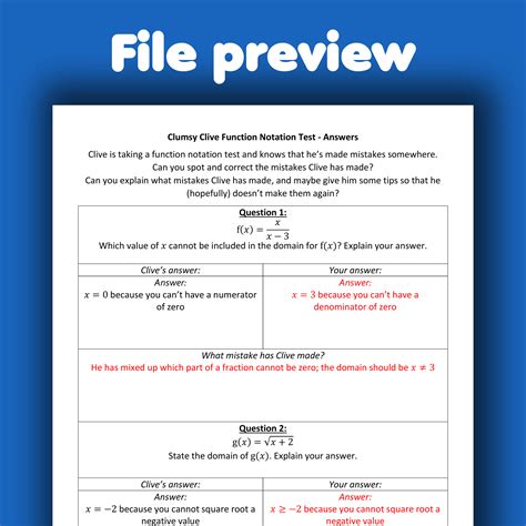 Clumsy Clives Function Notation Test Andy Lutwyche