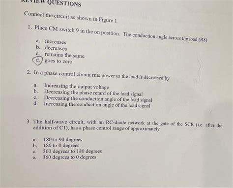 Solved The Half Wave Phase Control Circuit Shown In Figure