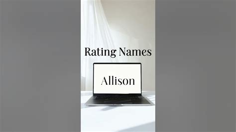 Rating Names Allison Youtube